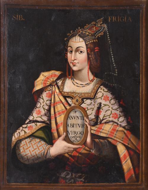 ESCUELA MADRILEÑA, SIGLO XVIII., SIBILA FRIGIA., Óleo sobre lienzo.