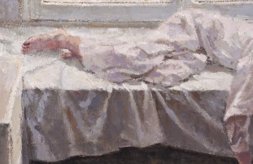ÀNGEL BADIA CAMPS (1929-2019)., MUJER TUMBADA., Óleo sobre lienzo.